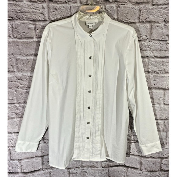 J. Jill | Tops | J Jill White Shirt Collection Modern Tuxedo Style ...